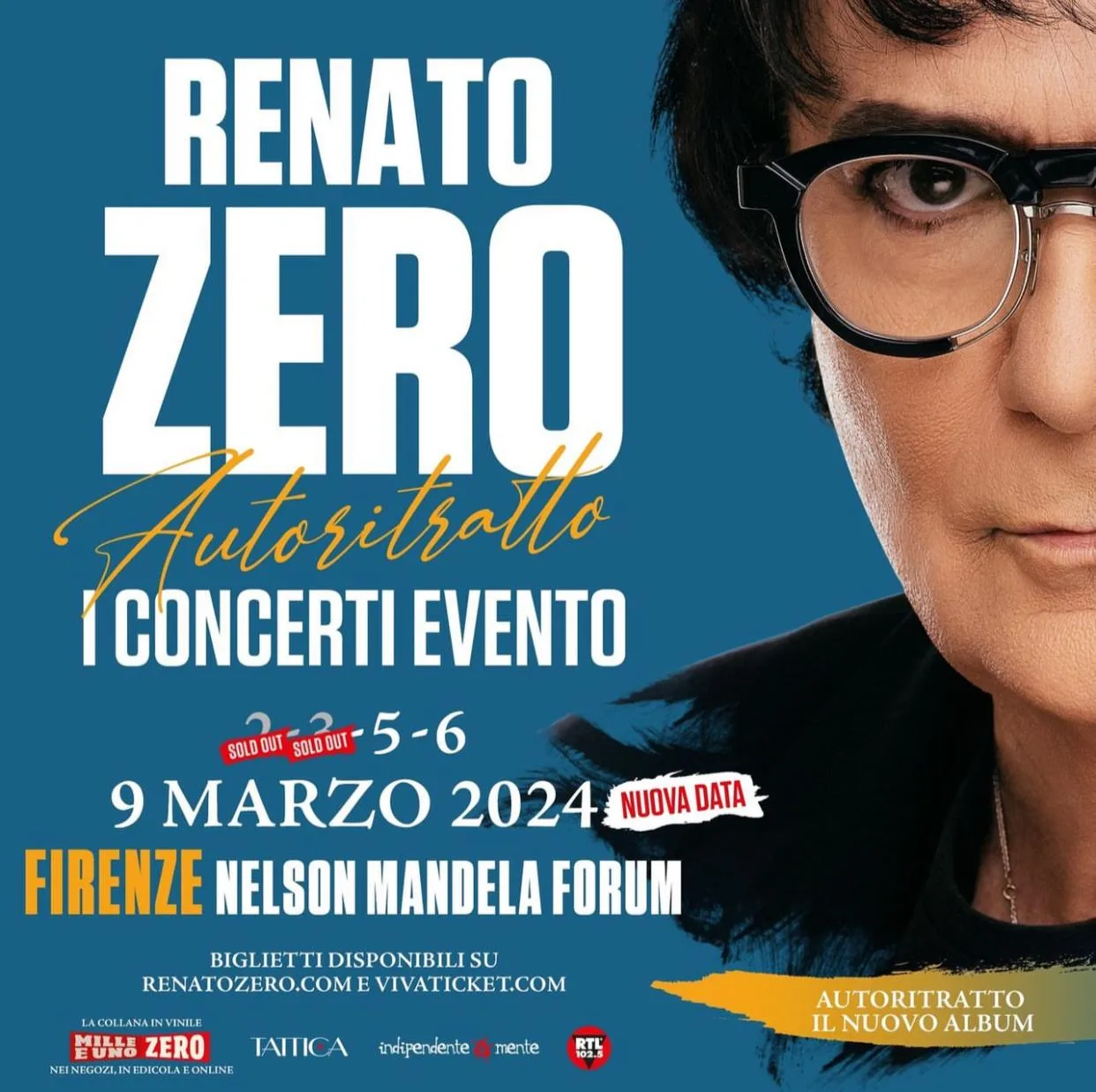 RENATO ZERO: NUOVO TOUR, "AUTORITRATTO - I CONCERTI EVENTO" - FAREMUSIC